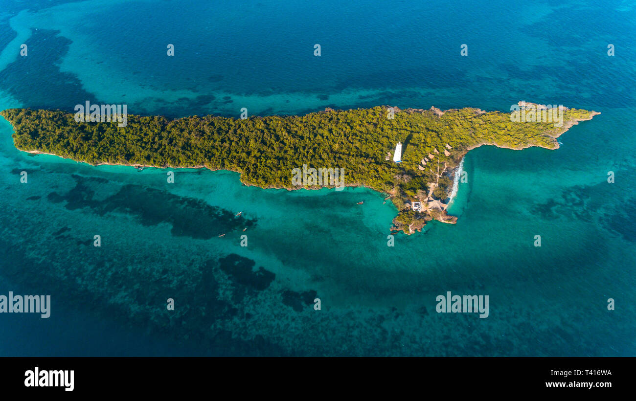 aerial view of the chumbe island coral park, Zanzibar Stock Photo - Alamy