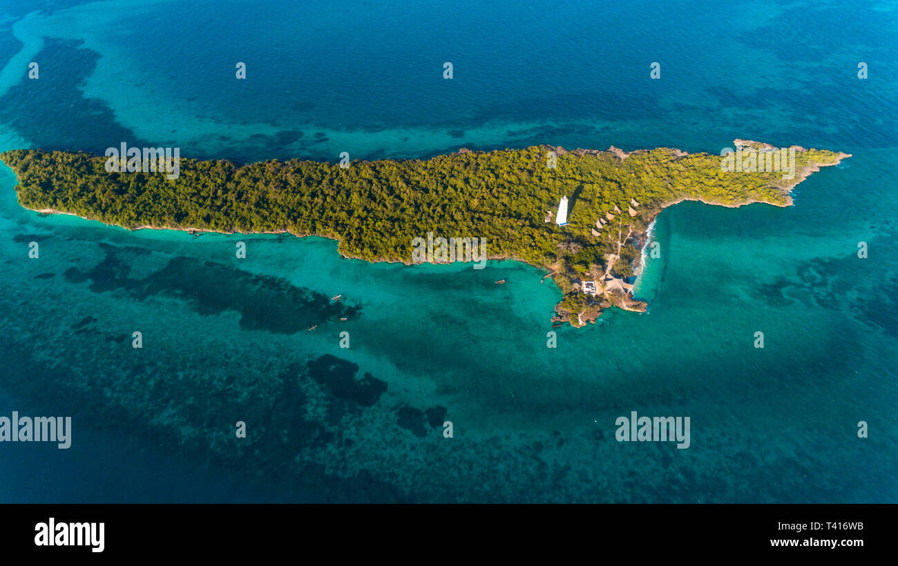 aerial view of the chumbe island coral park, Zanzibar Stock Photo - Alamy