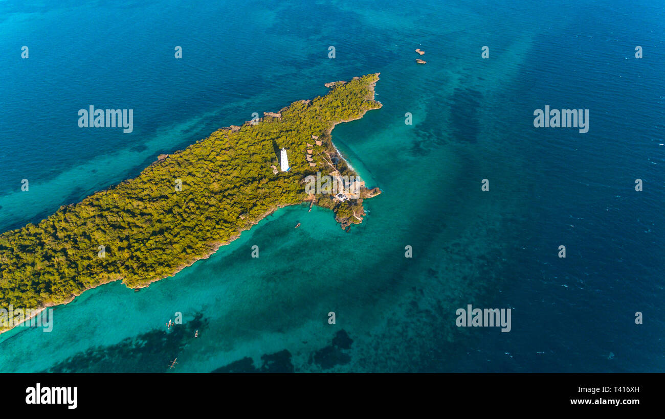 aerial view of the chumbe island coral park, Zanzibar Stock Photo - Alamy