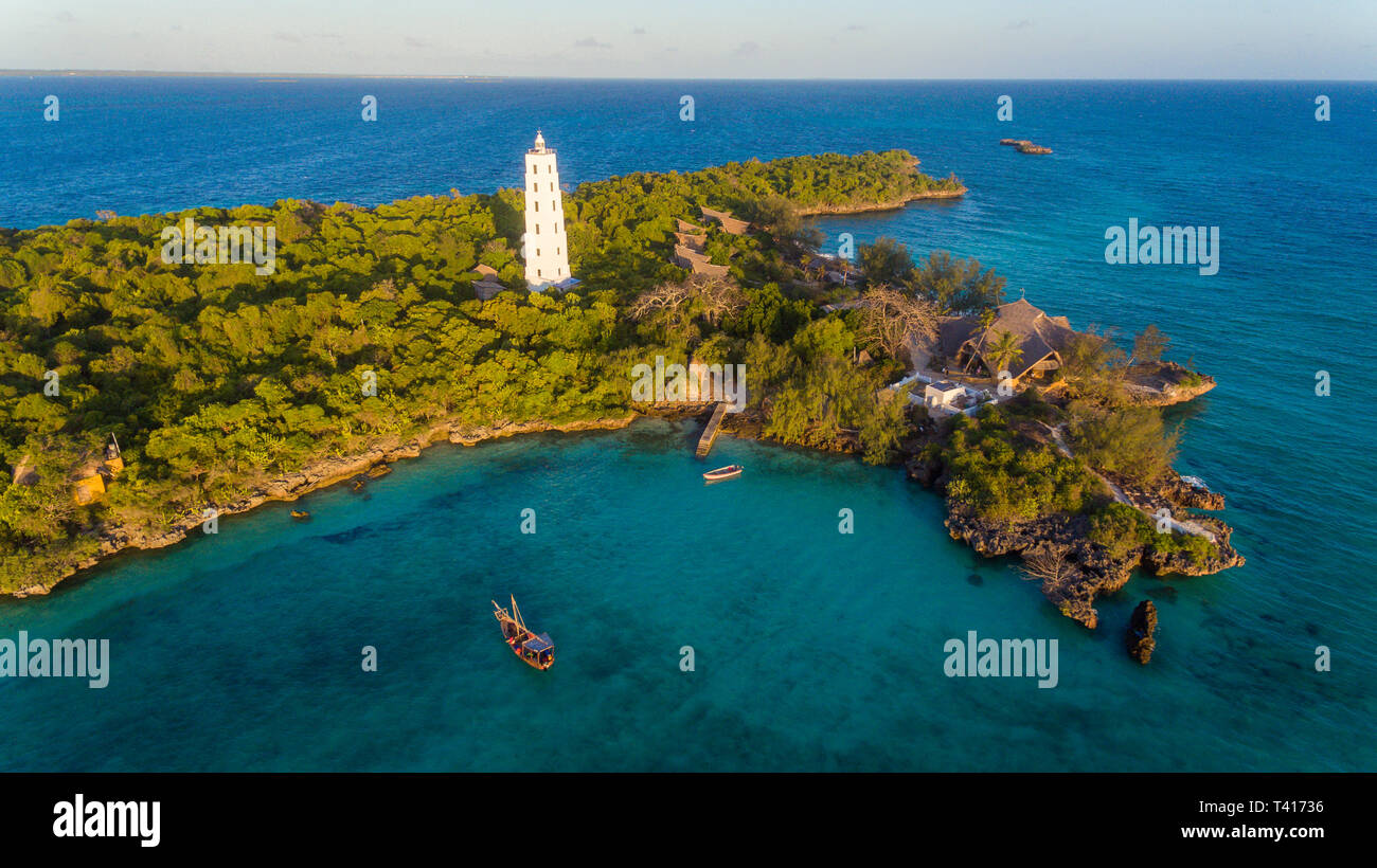 aerial view of the chumbe island coral park, Zanzibar Stock Photo - Alamy