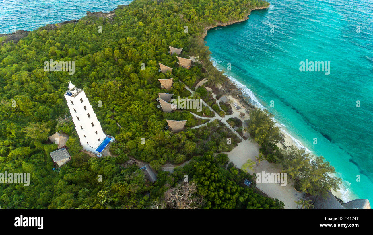 aerial view of the chumbe island coral park, Zanzibar Stock Photo - Alamy