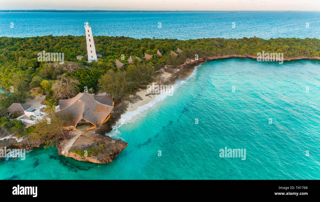 aerial view of the chumbe island coral park, Zanzibar Stock Photo - Alamy