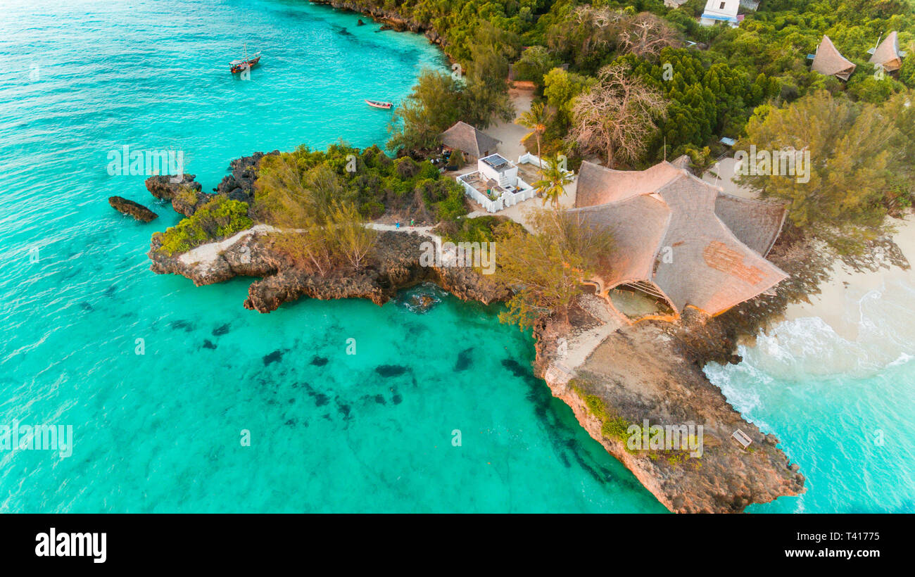 aerial view of the chumbe island coral park, Zanzibar Stock Photo - Alamy