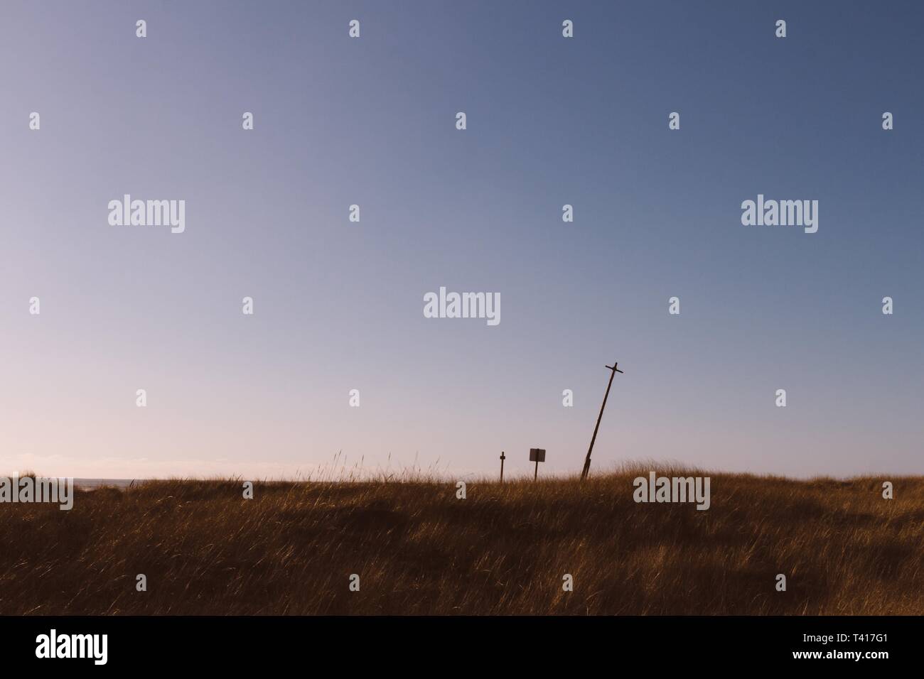 A field with signs Stock Photo - Alamy
