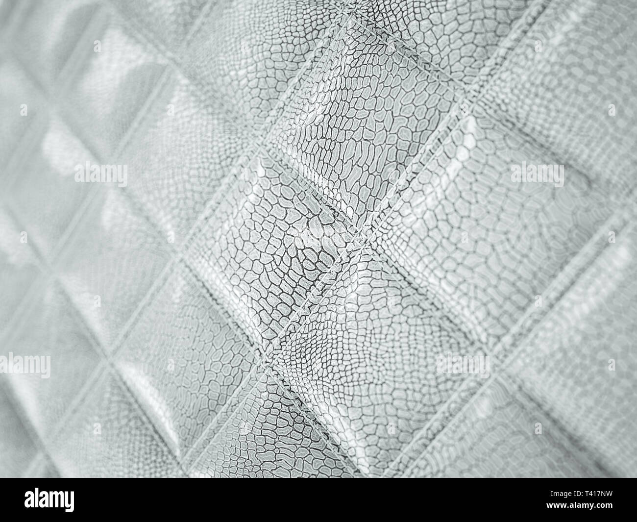 Alligator or snake Leather. Square stitched texture or background with ...