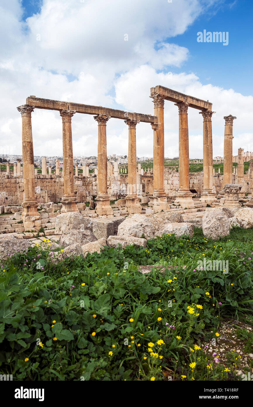 Ancient ruins, Jerash, Jordan Stock Photo - Alamy