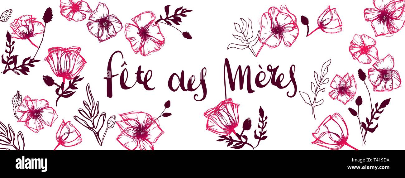 French Mother's Day full vector large banner Stock Vector Image & Art ...