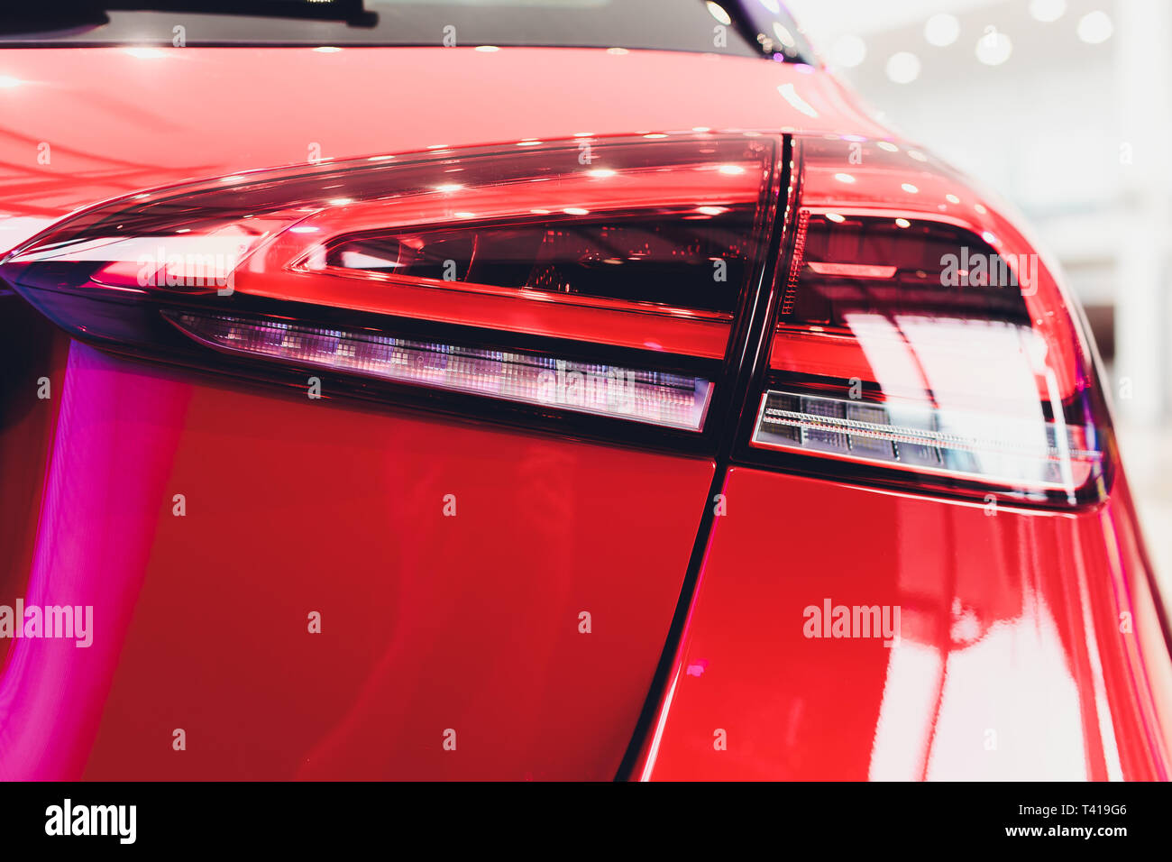 Suburban vehicle red rear brake light car Stock Photo - Alamy