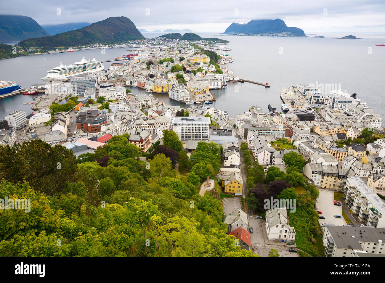 Top view of Alesund city in Norway Stock Photo - Alamy