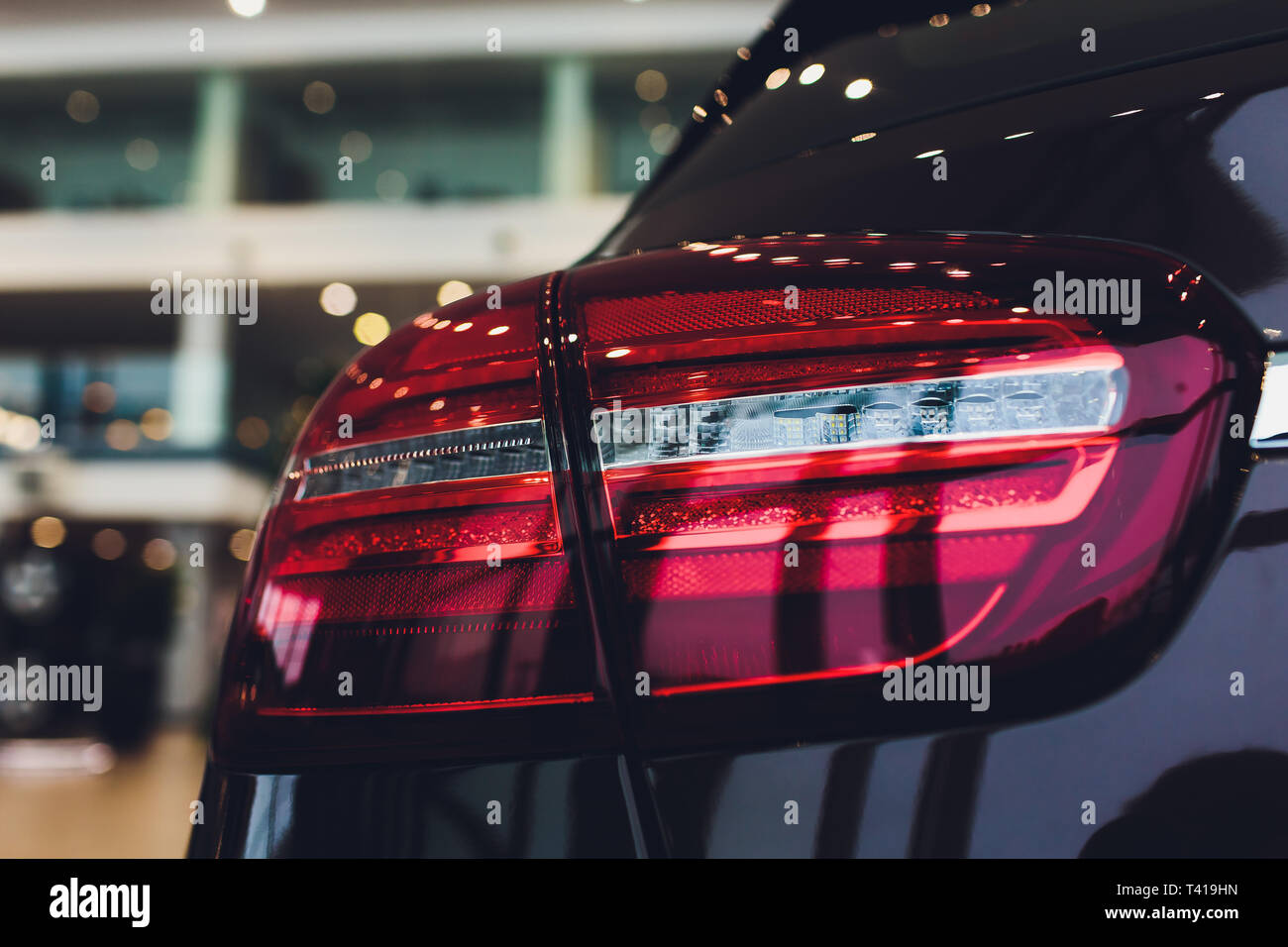 back light, with brilliant reflections auto black body Stock Photo - Alamy
