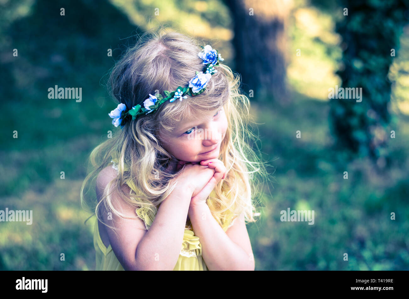 beautiful fairy girl praying image Stock Photo - Alamy