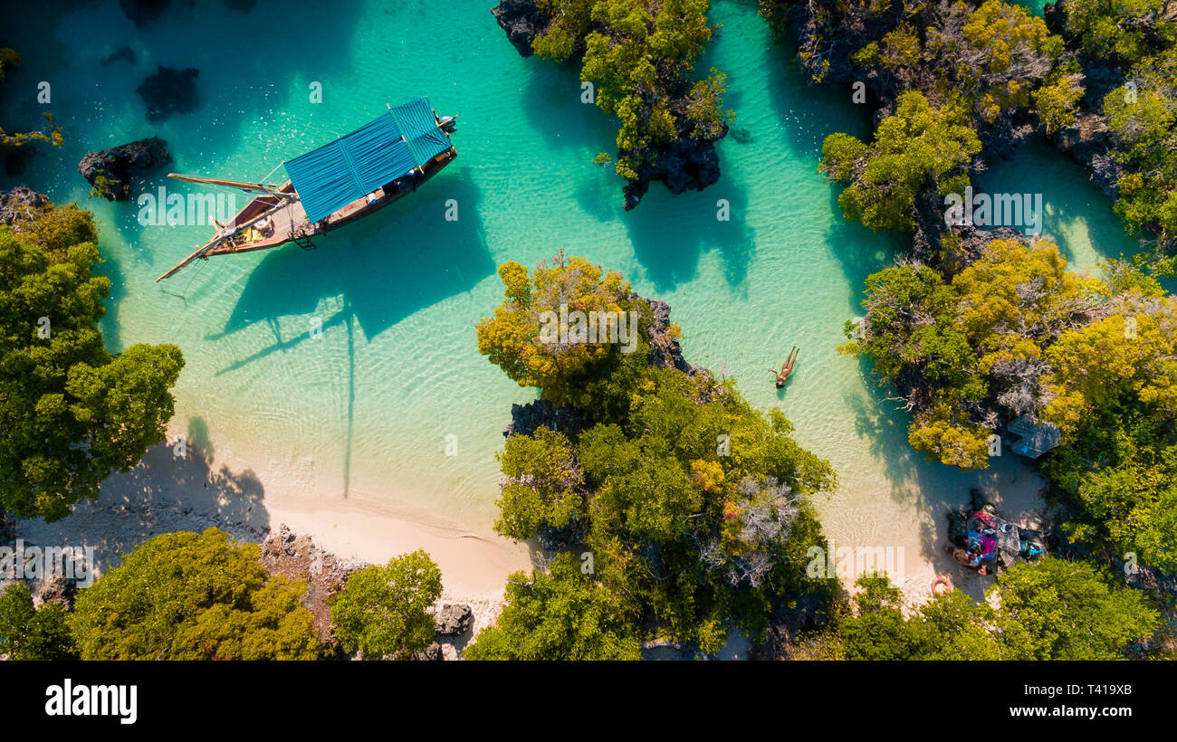 aerial view of the pamunda island, Zanzibar Stock Photo - Alamy