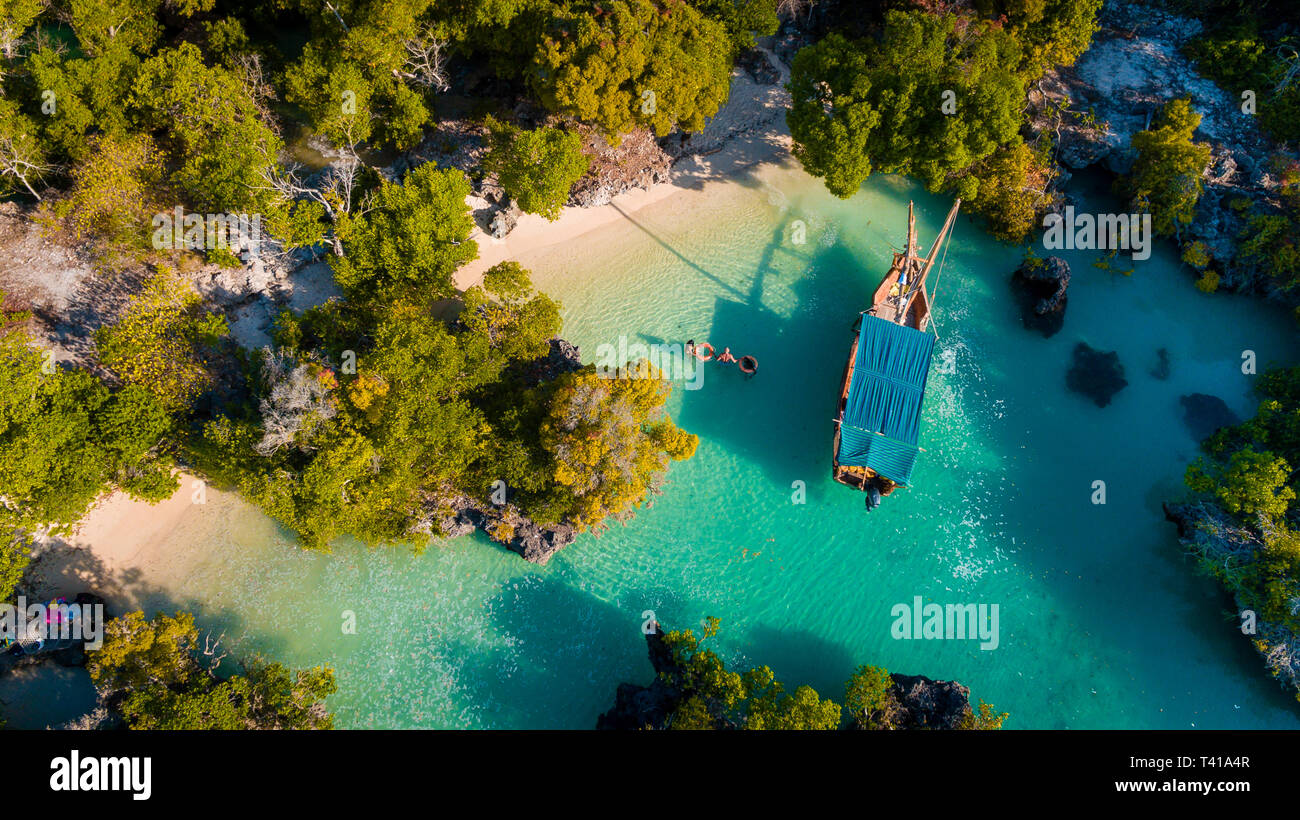 aerial view of the pamunda island, Zanzibar Stock Photo - Alamy