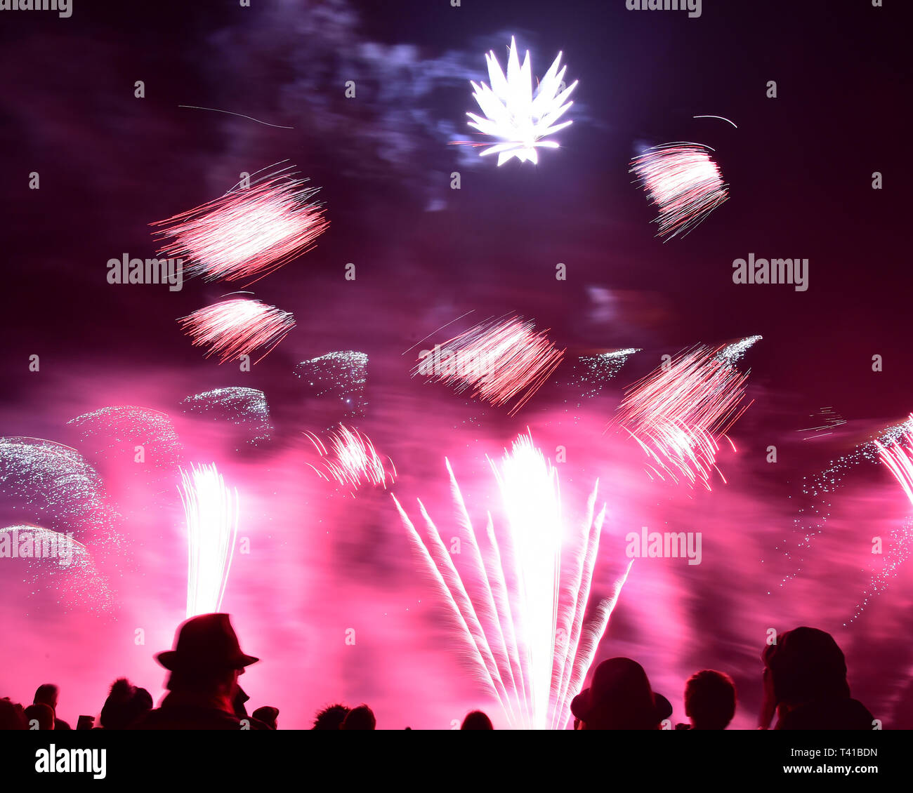 Firework display, 77th Members Meeting, Goodwood, West Sussex, England ...