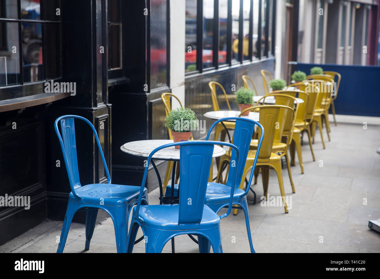 Typical street cafe in london hi-res stock photography and images - Alamy