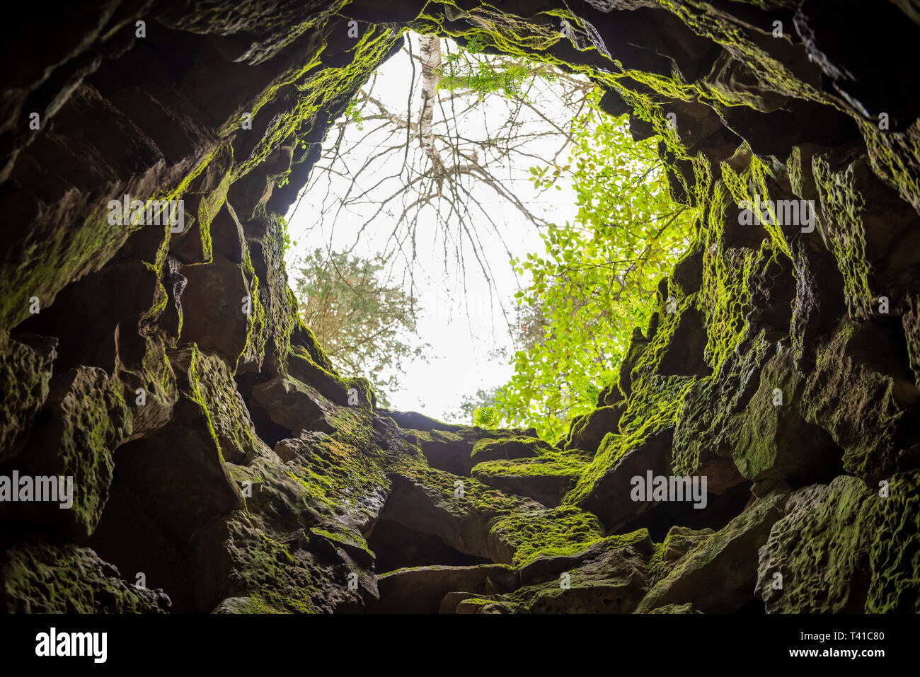 One of the 'Initiation' wells or inverted towers in the grounds of the ...