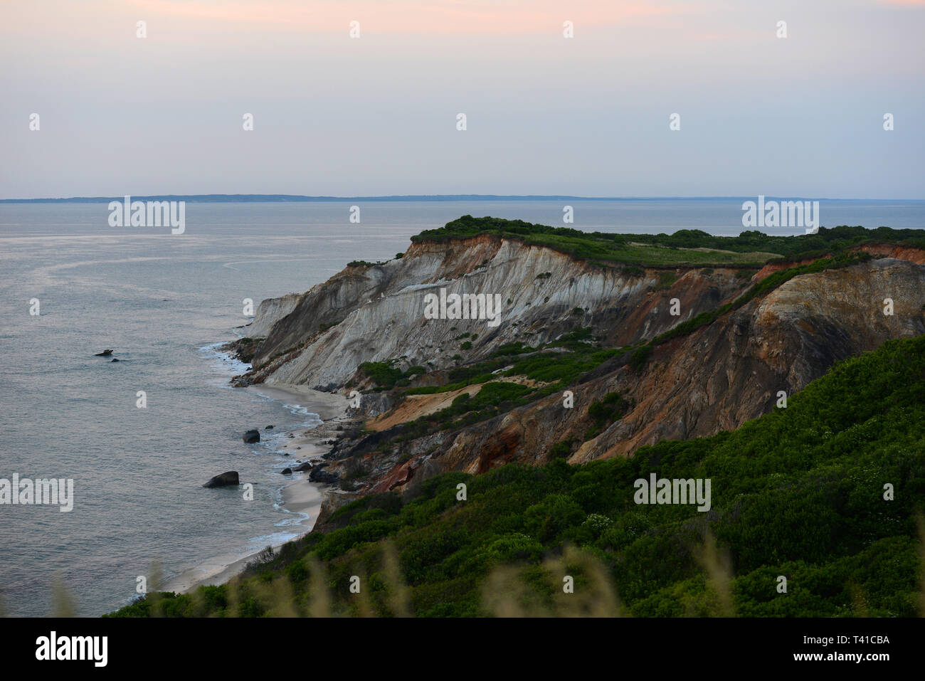 Gay Head cliffs of clay at the westernmost point of Martha's Vineyard ...