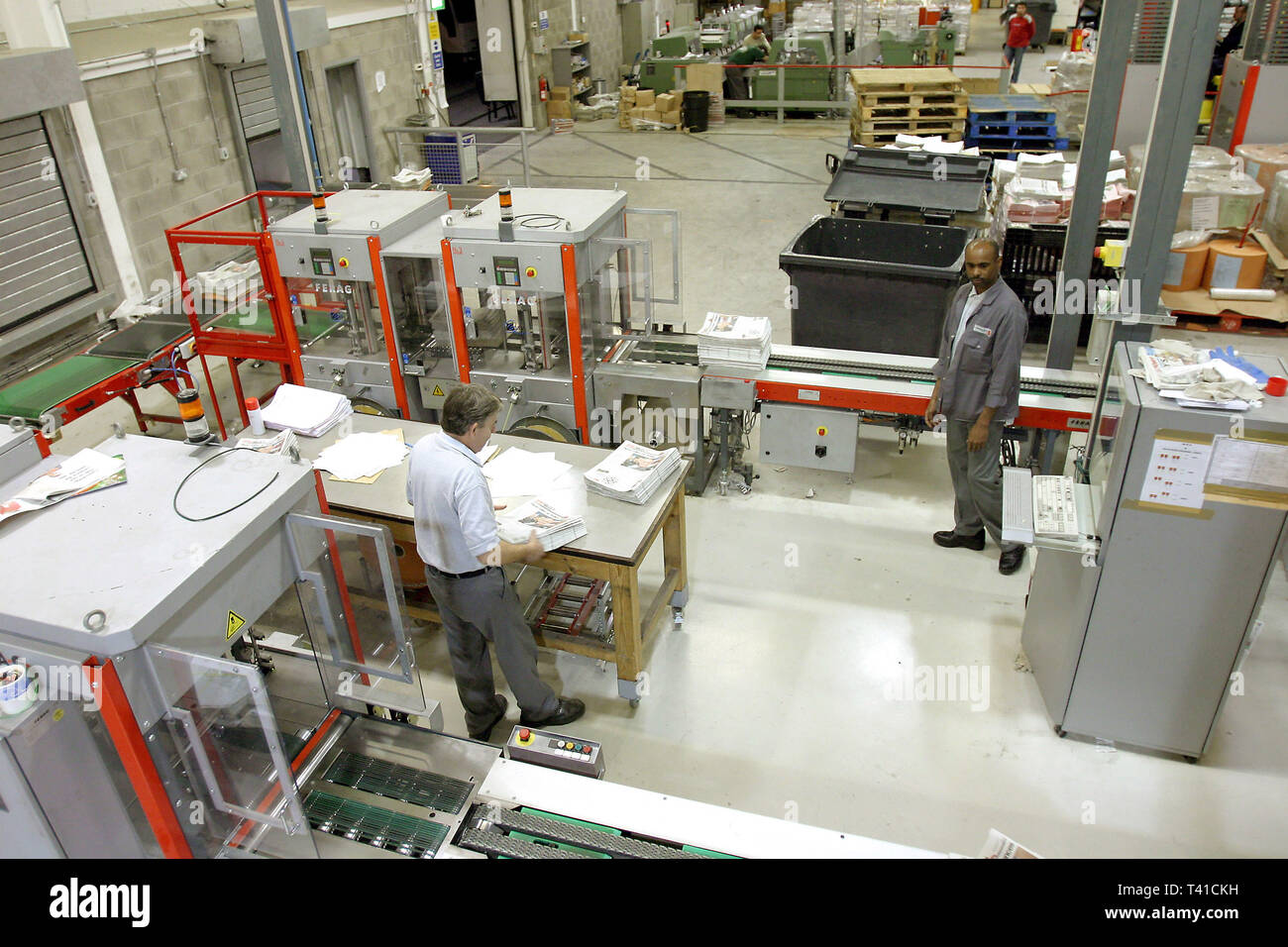 Newspaper being printed at the Western Mail Building, Cardiff, South ...