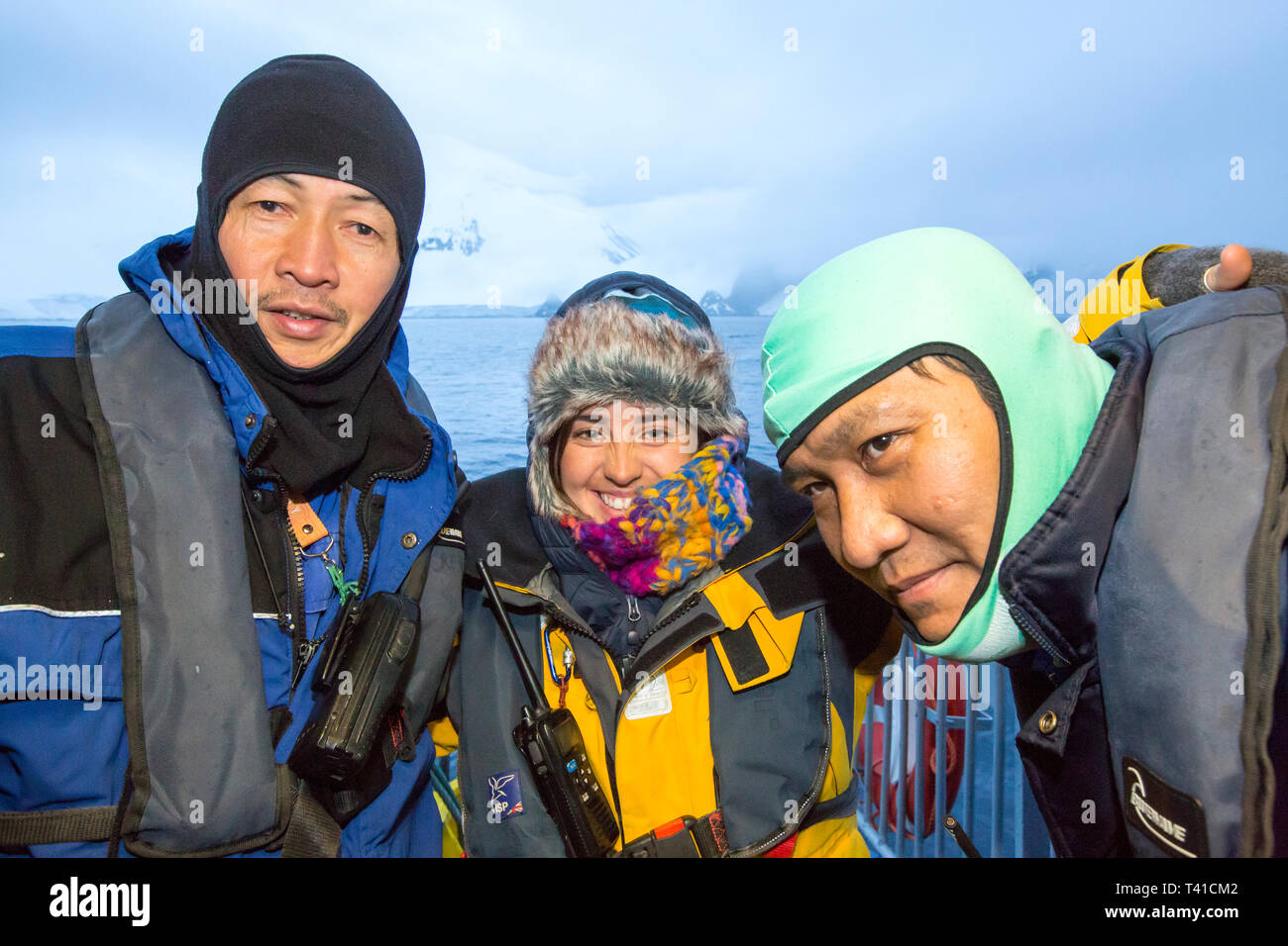 Polar guides on an Antarctic cruise ship Stock Photo - Alamy