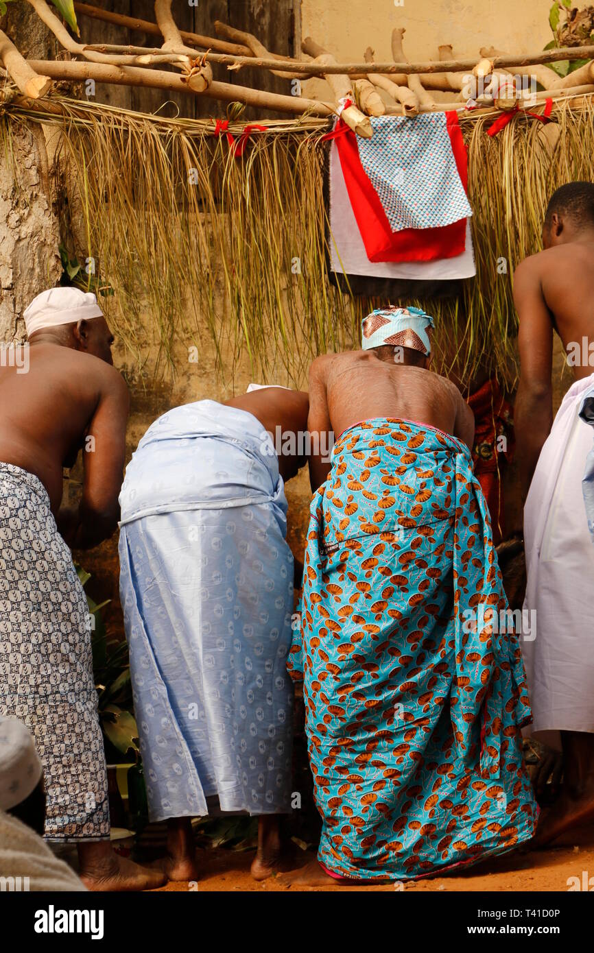 Ouidah, Benin, Voodoo festival in the center of Ouidah on 10 january ...