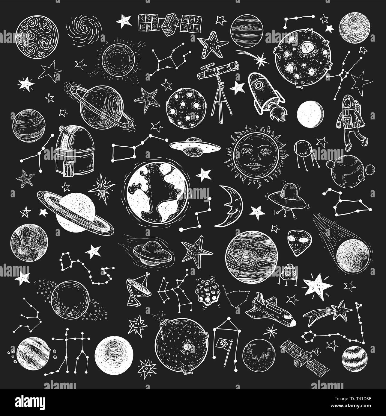 Solar system planets orbit sun Black and White Stock Photos & Images ...