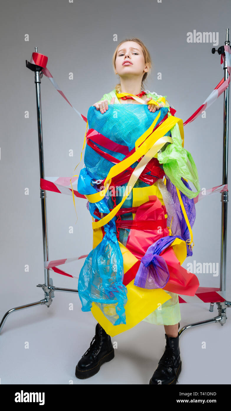 Anti-plastic movement. Appealing responsible millennial model posing ...