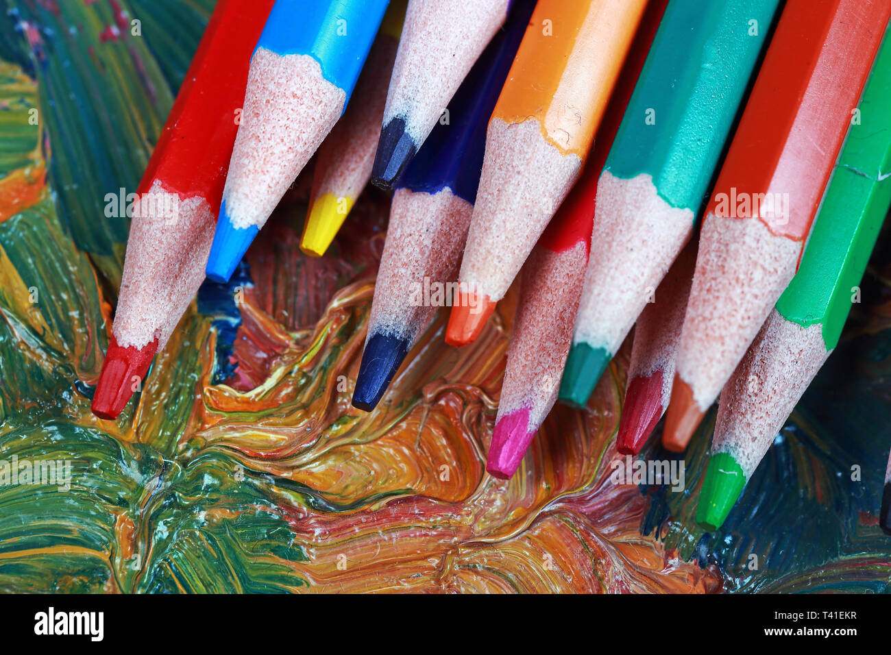colorful pencils for drawing and creativity Stock Photo - Alamy