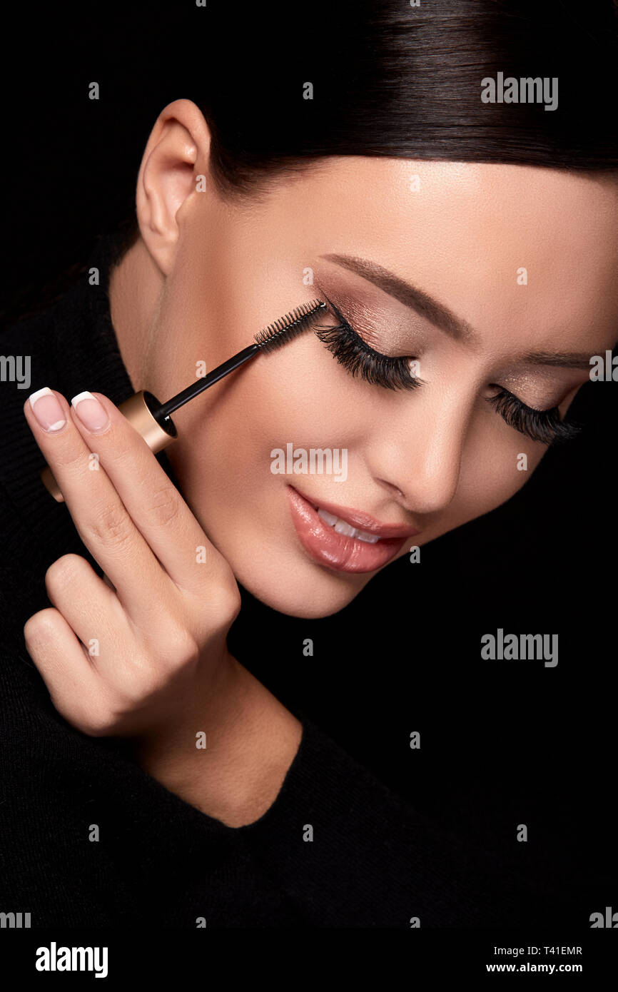 Model with mascara Stock Photo - Alamy
