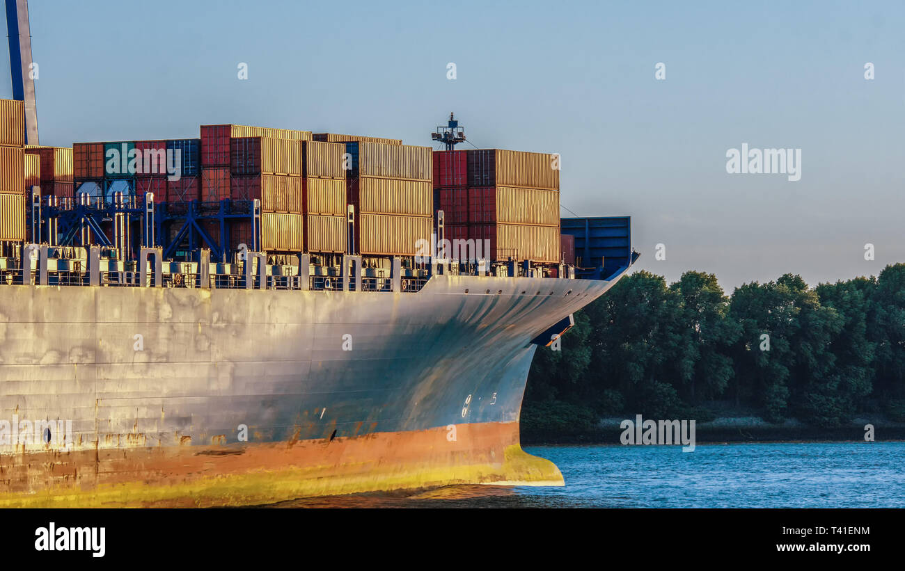 Top of a container ship Stock Photo - Alamy