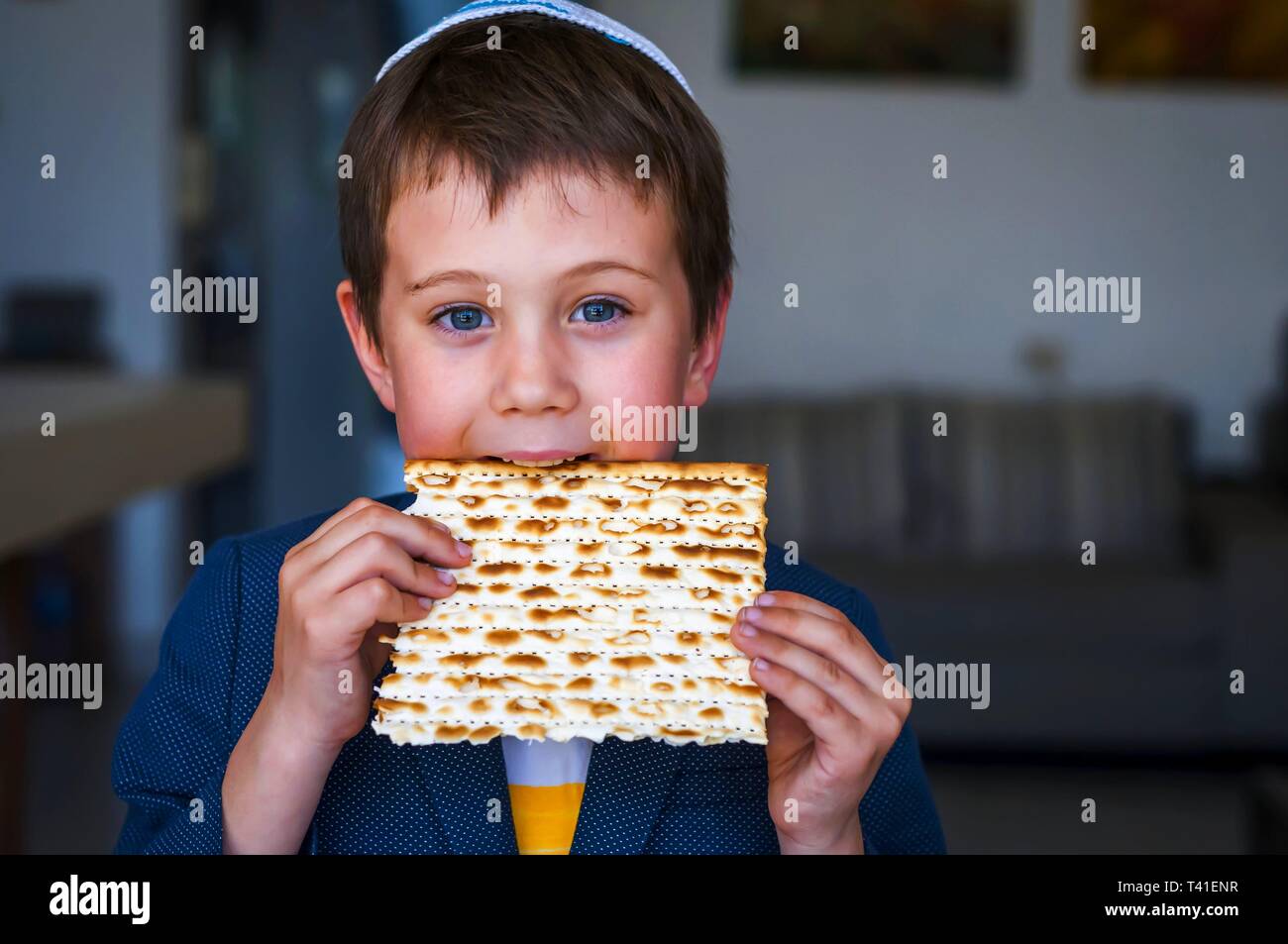 Portrait happy religious jewish boy hi-res stock photography and images ...