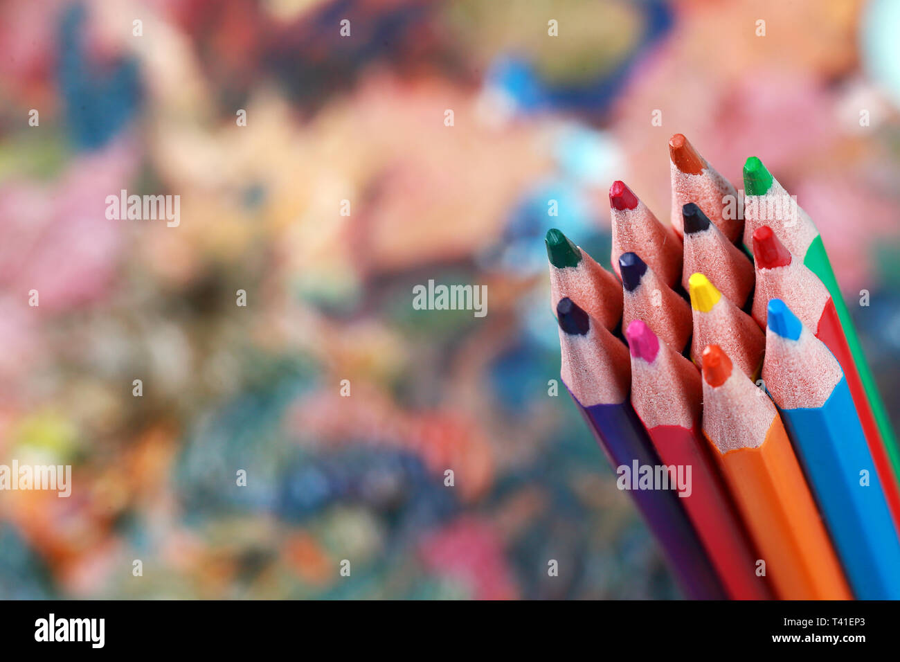 colorful pencils for drawing and creativity Stock Photo - Alamy