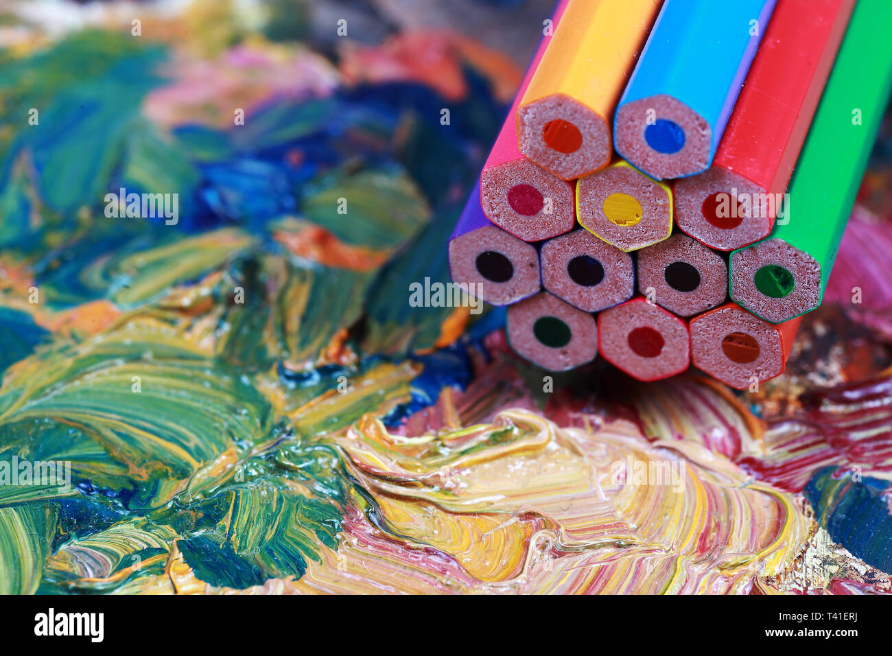 colorful pencils for drawing and creativity Stock Photo - Alamy