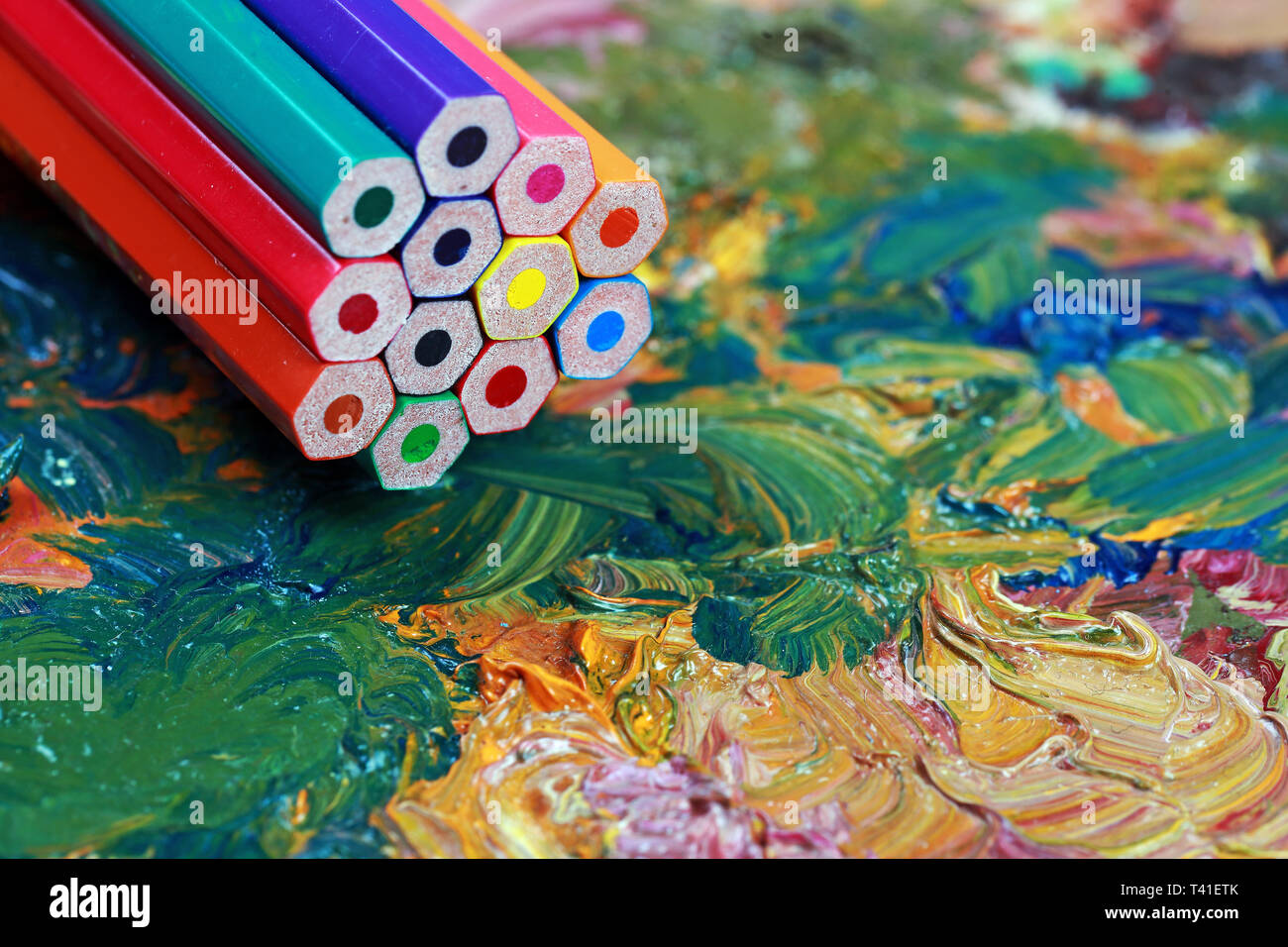 colorful pencils for drawing and creativity Stock Photo - Alamy