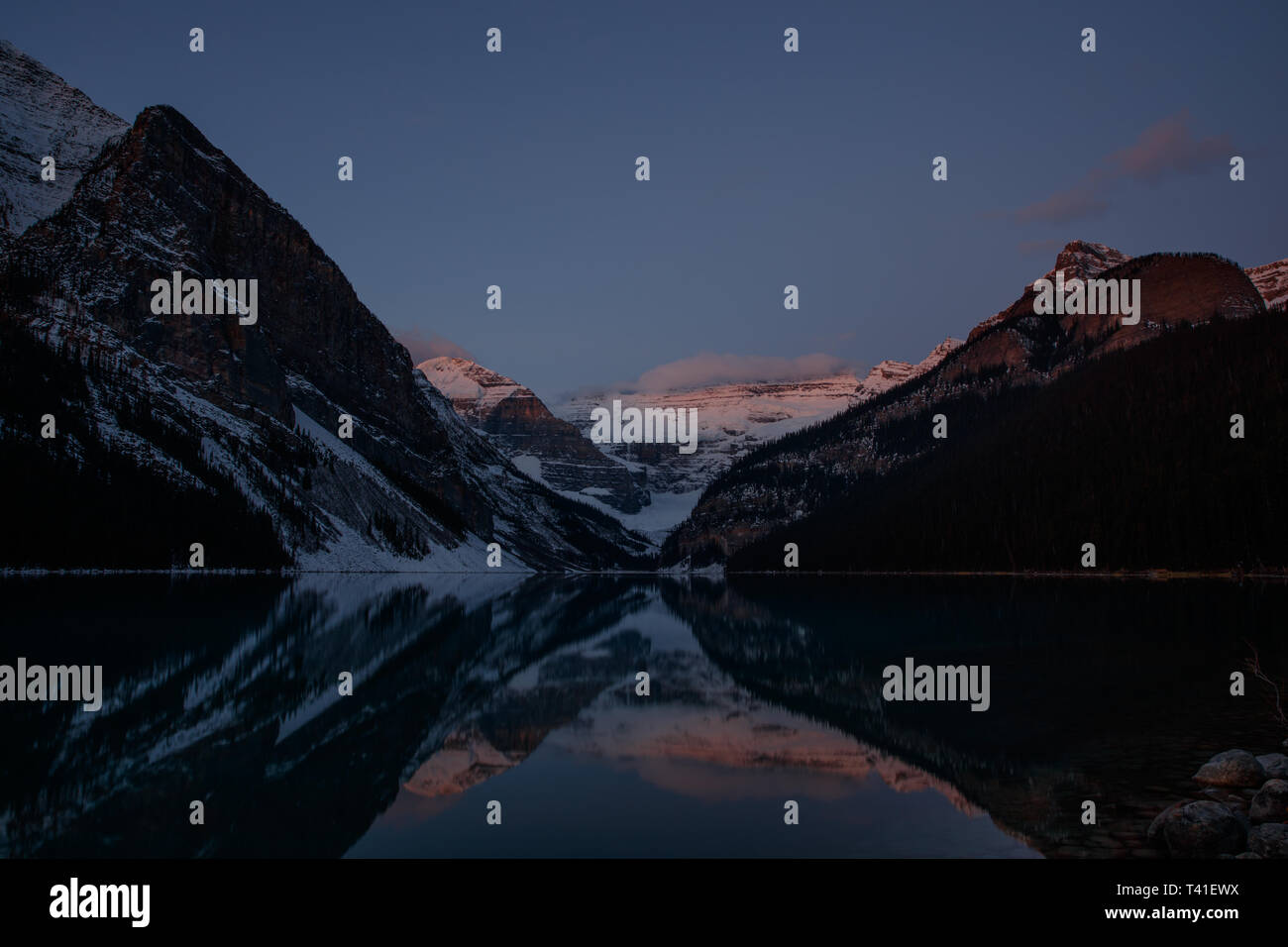 Sunrise over Mount Victoria and Mount Fairview by Lake Louise, Banff ...