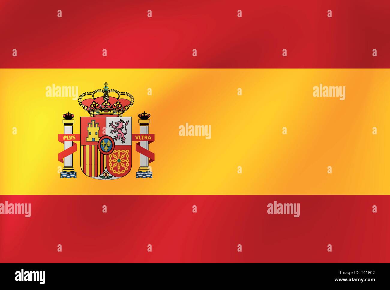National flag of Spain. Beautiful illustration with wavy texture Stock ...