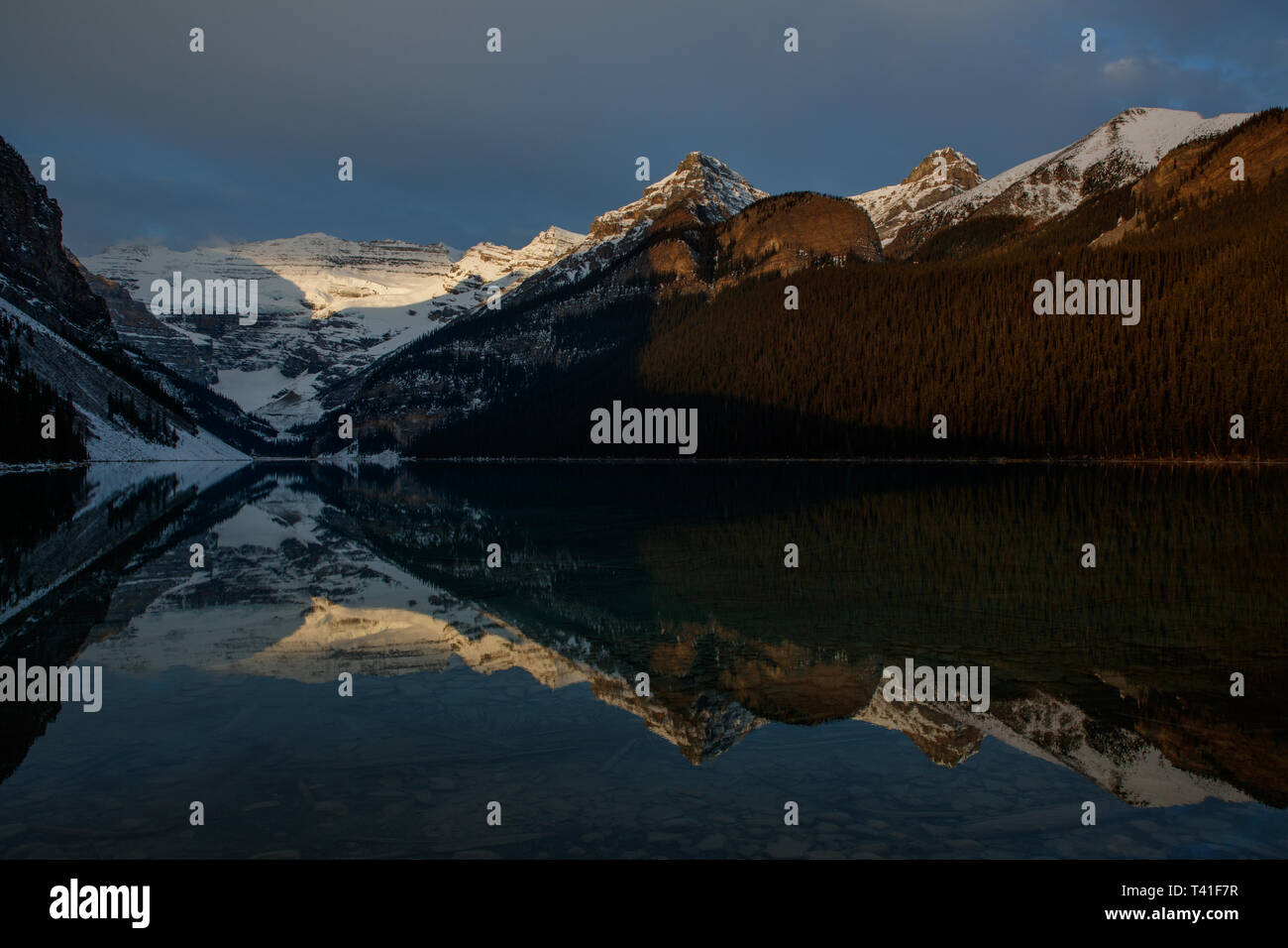 Sunrise over Mount Victoria and Mount Fairview by Lake Louise, Banff ...