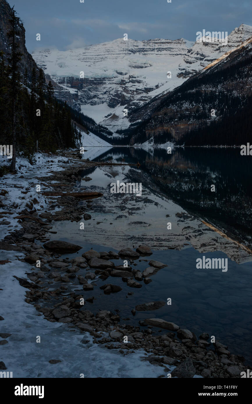 Sunrise over Mount Victoria and Mount Fairview by Lake Louise, Banff ...