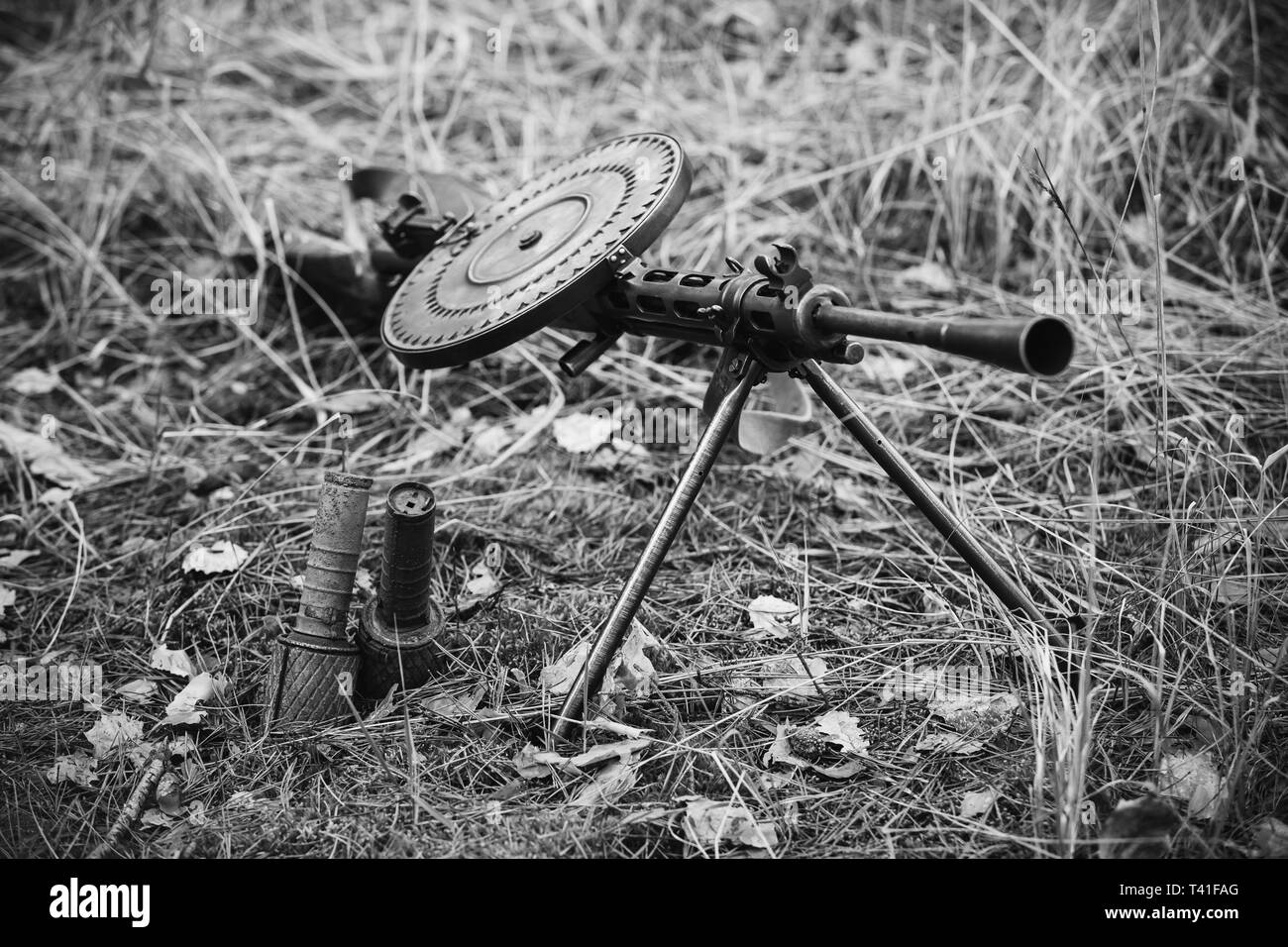 World War II Soviet Red Army Weapon. Degtyaryov DP Machine Gun On ...