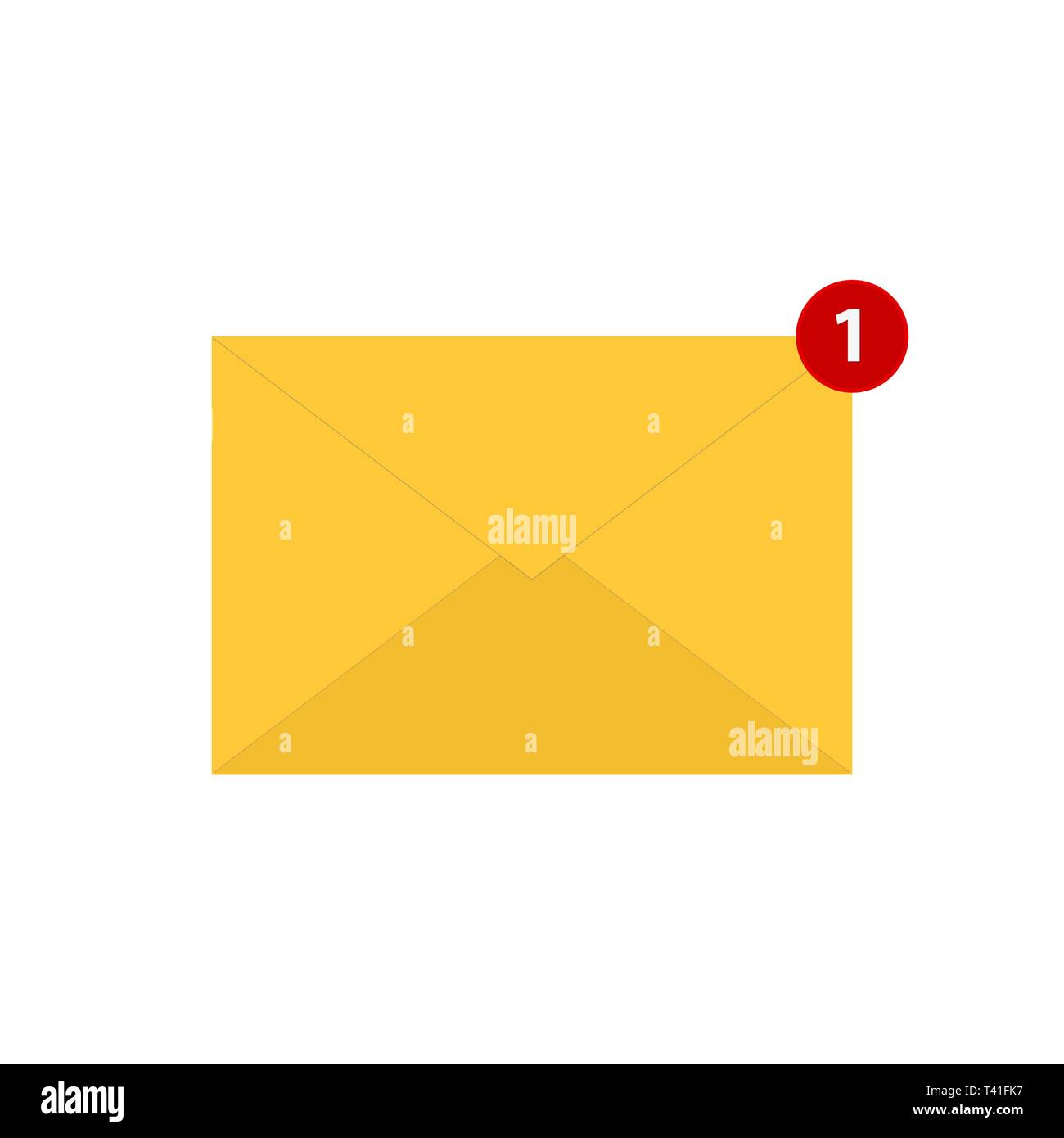 Closed email symbol with one message. Vector illustration of mail icon ...