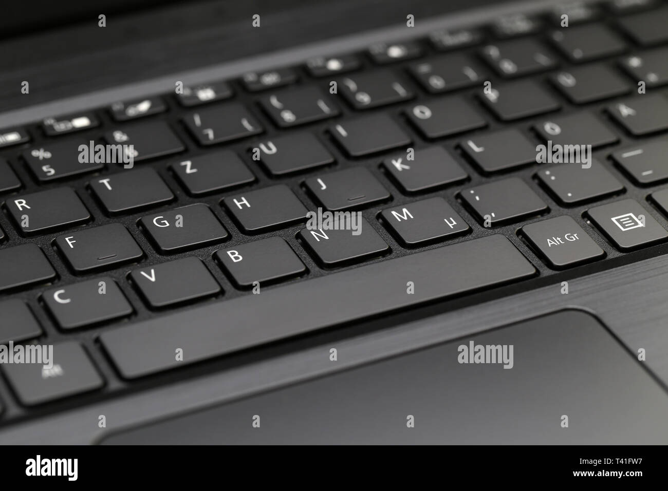Laptop keyboard - black keyboard. Keyboard close up Stock Photo - Alamy