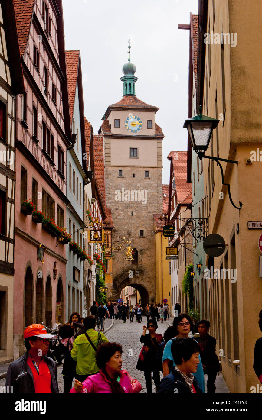Tower at entrance to Rothenburg ob der Tauber Stock Photo - Alamy