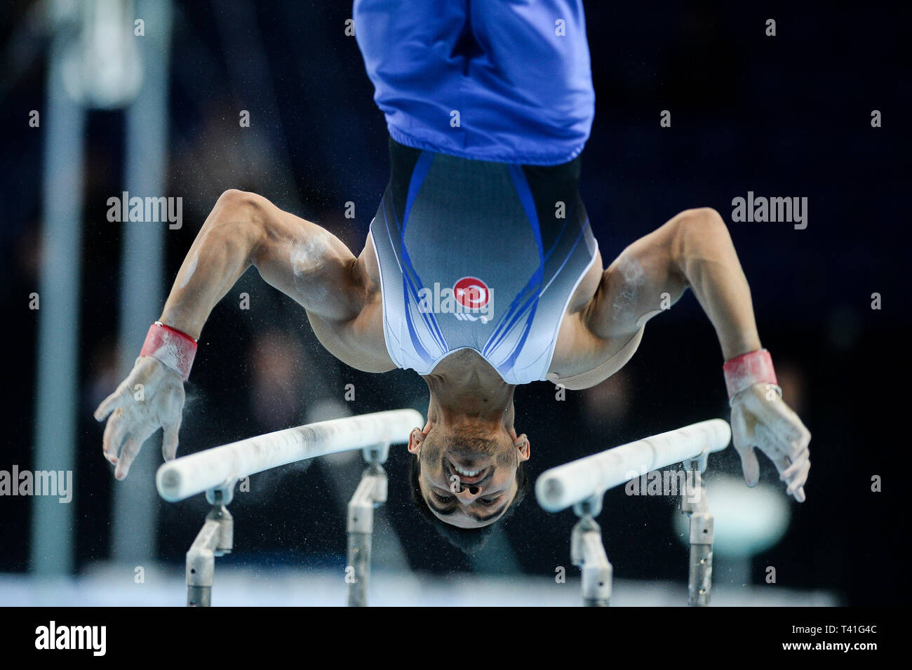 Artistic gymnastics mens parallel bars final hi-res stock photography ...
