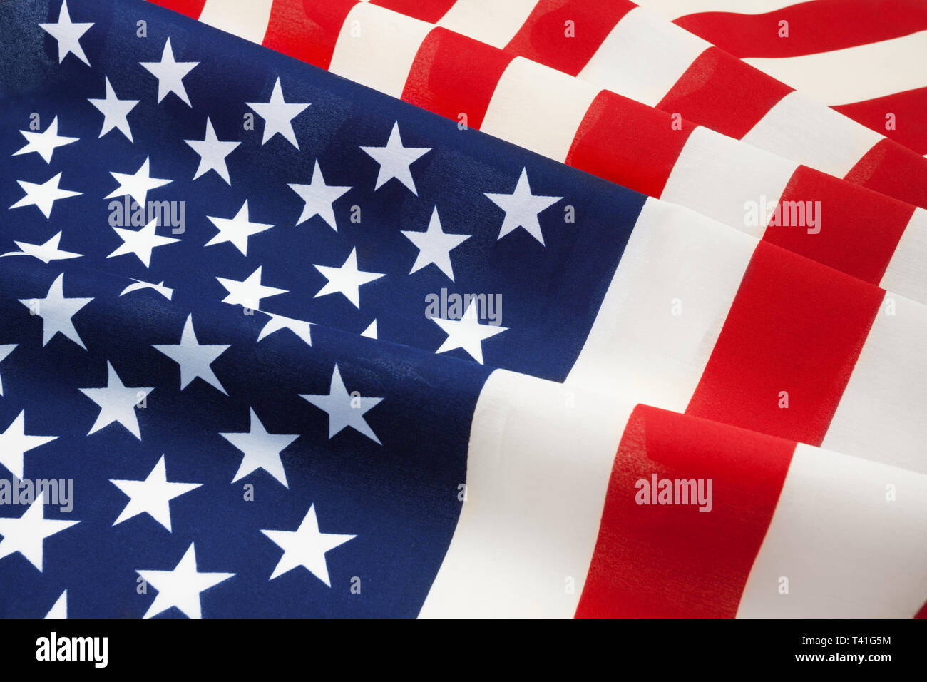 Ruffled United States of America national flag Stock Photo - Alamy