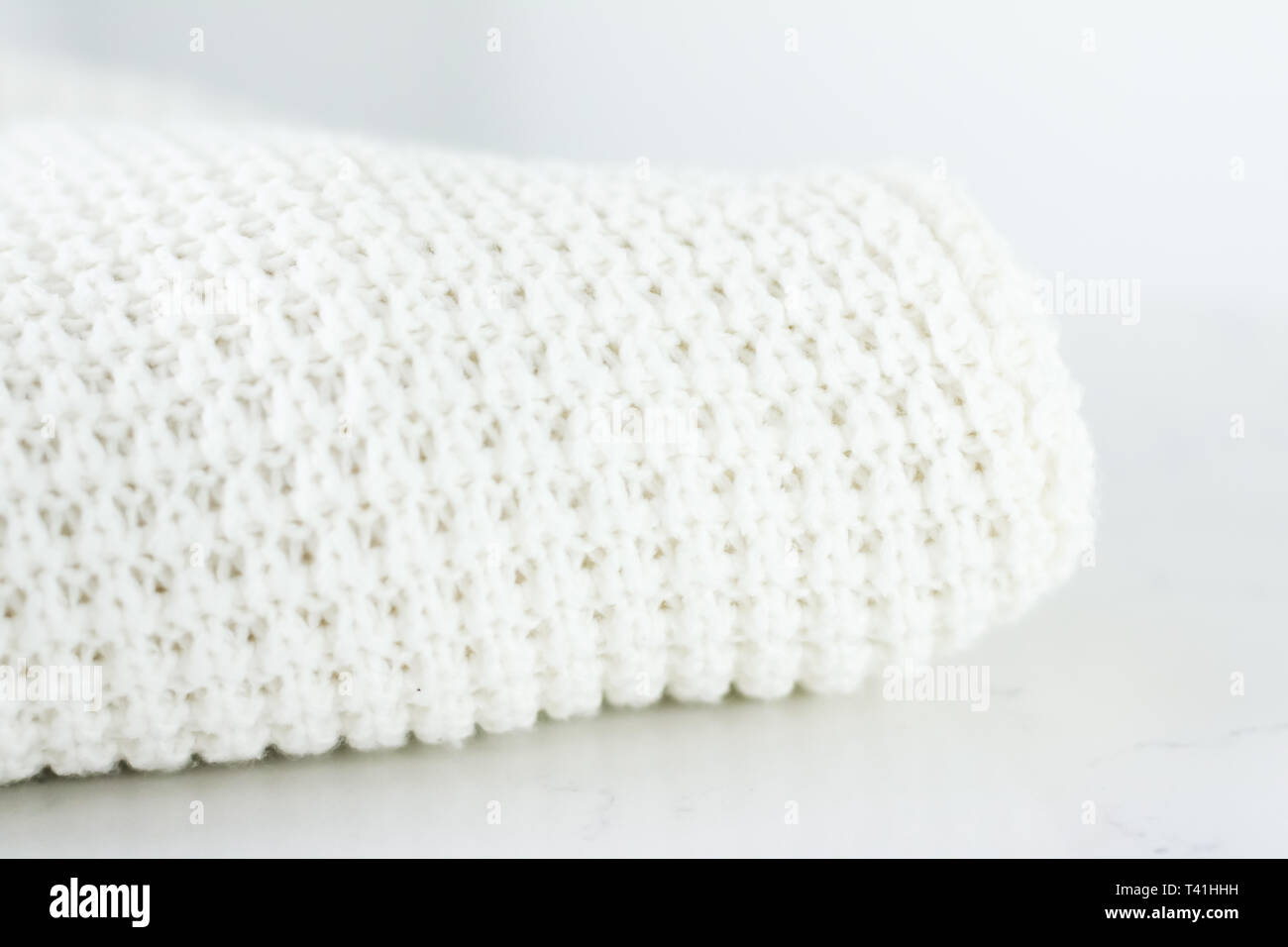 Knitwear, fabric textures and handmade items concept - Warm knitted ...