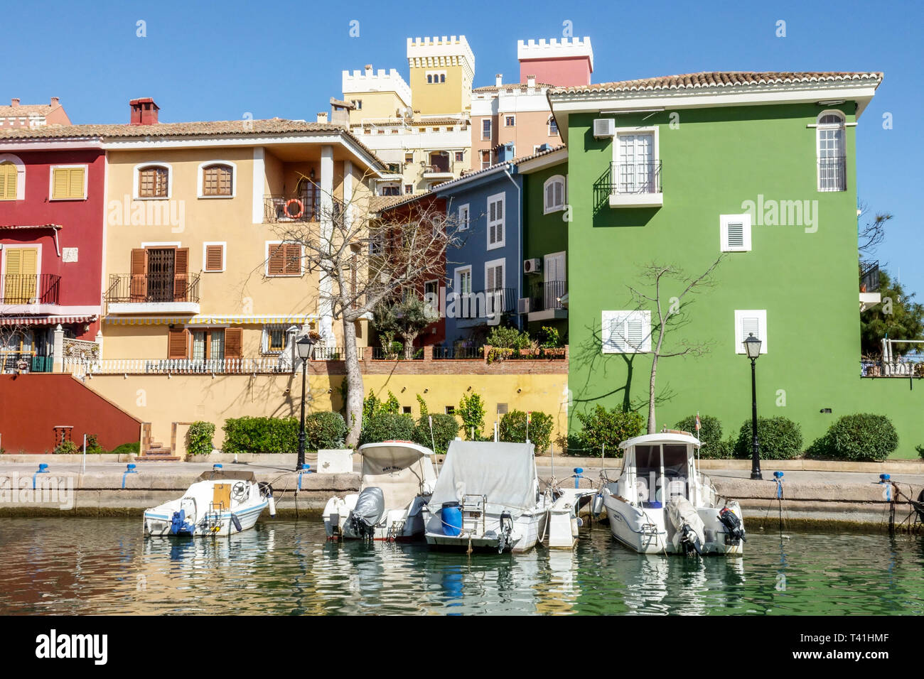 Valencia Port Saplaya Valencia Spain colorful houses in Valencia Harbor ...