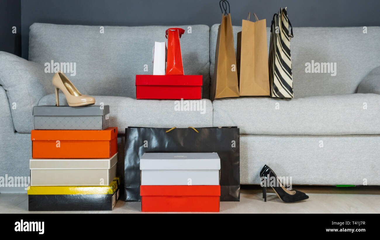 Shoes on boxes hi-res stock photography and images - Alamy