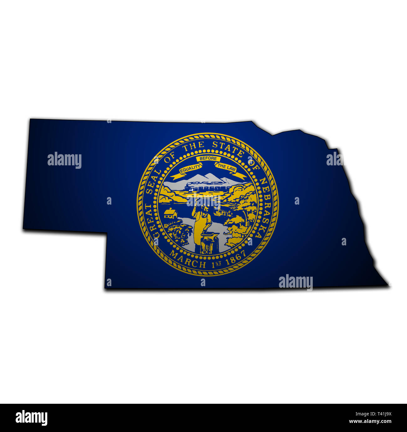 Nebraska territory map Cut Out Stock Images & Pictures - Alamy