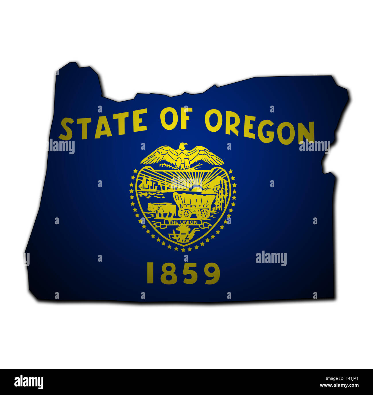 territory of Oregon state isolated from other states of USA Stock Photo ...