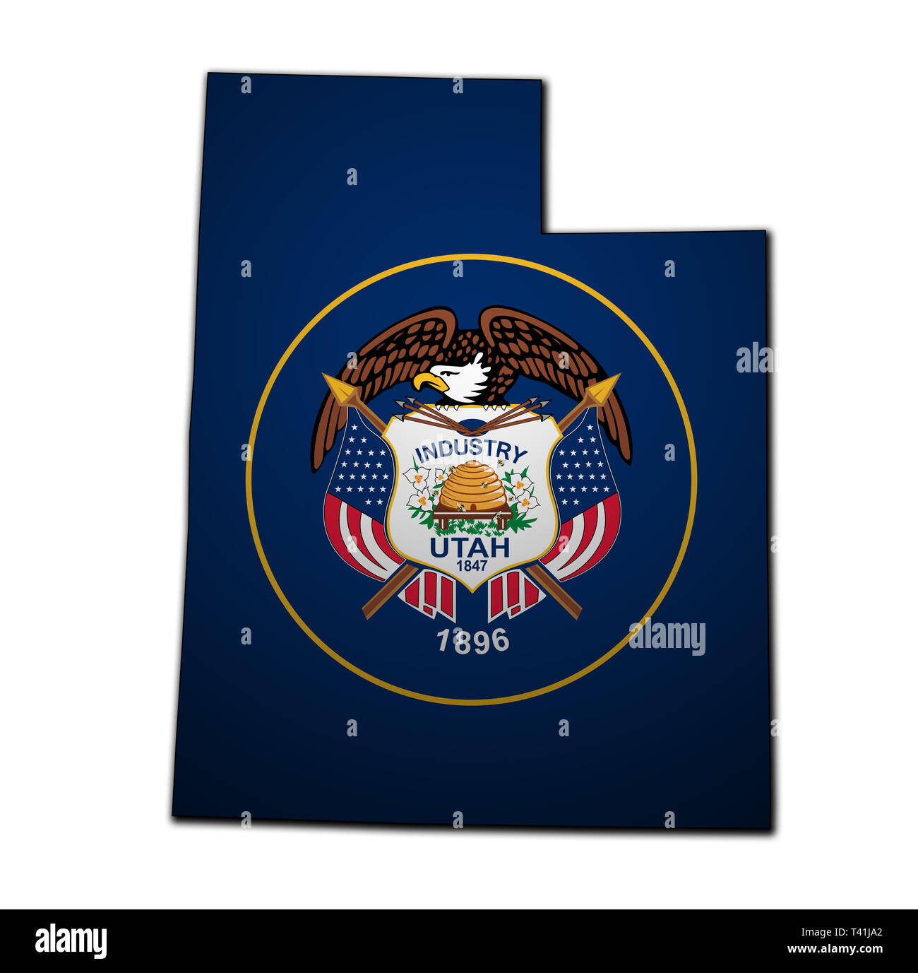 Political map of utah Cut Out Stock Images & Pictures - Alamy