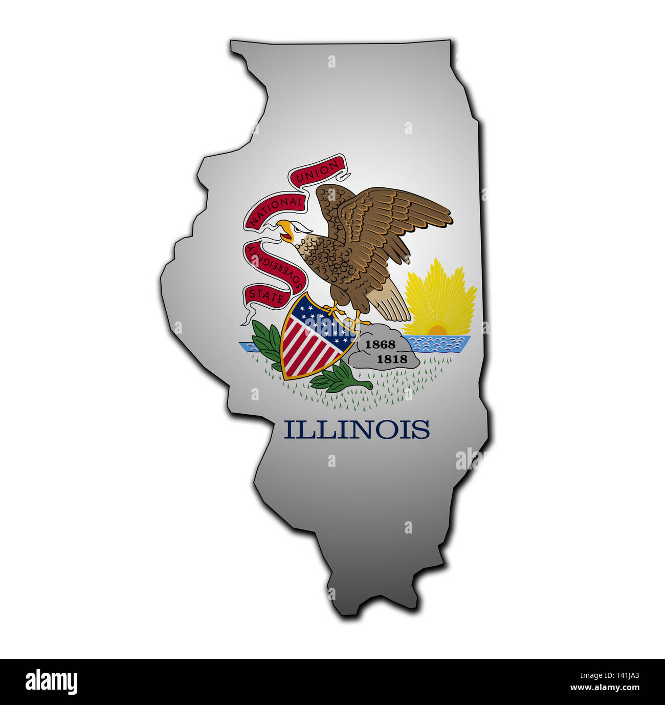 territory of Illinois state isolated from other states of USA Stock ...